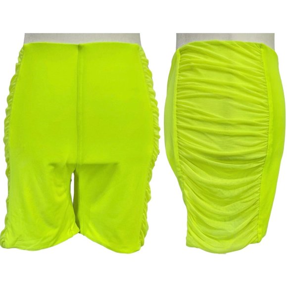 4SI3NNA | Shorts | New 4si3nna Neon Mesh Sides Bike Shorts Yellow Green ...